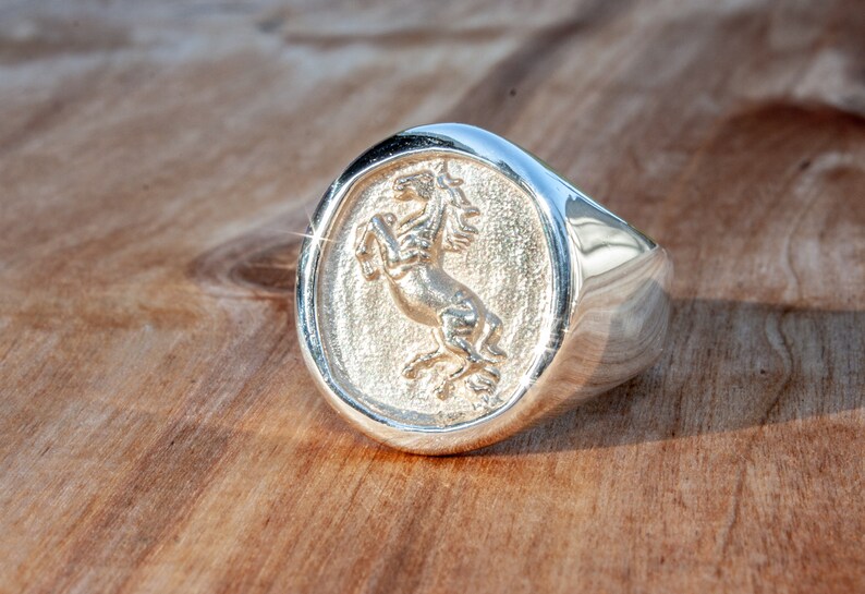 Silver Horse Ring Unisex Equestrian Ring Animal Ring Made of - Etsy