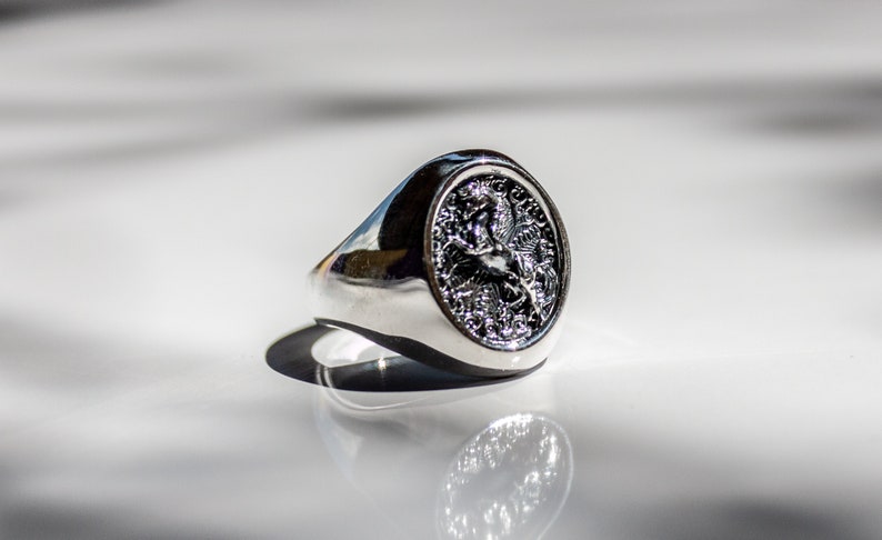 Silver Horse Ring, Unisex Equestrian Ring, Animal Ring Made of Pure ...