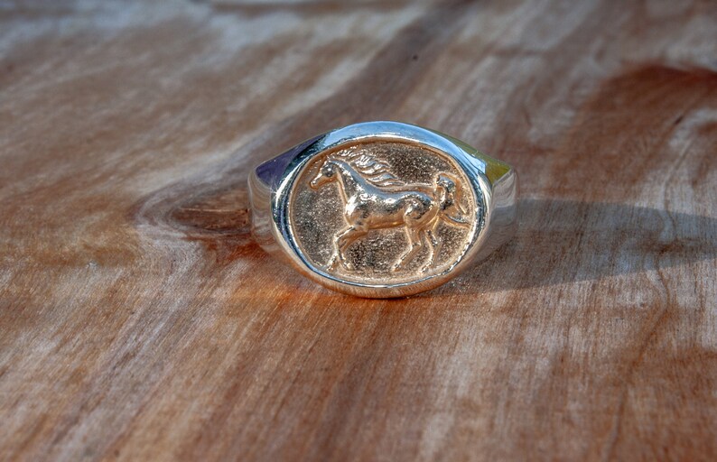 Silver Horse Ring Unisex Equestrian Ring Animal Ring Made of | Etsy