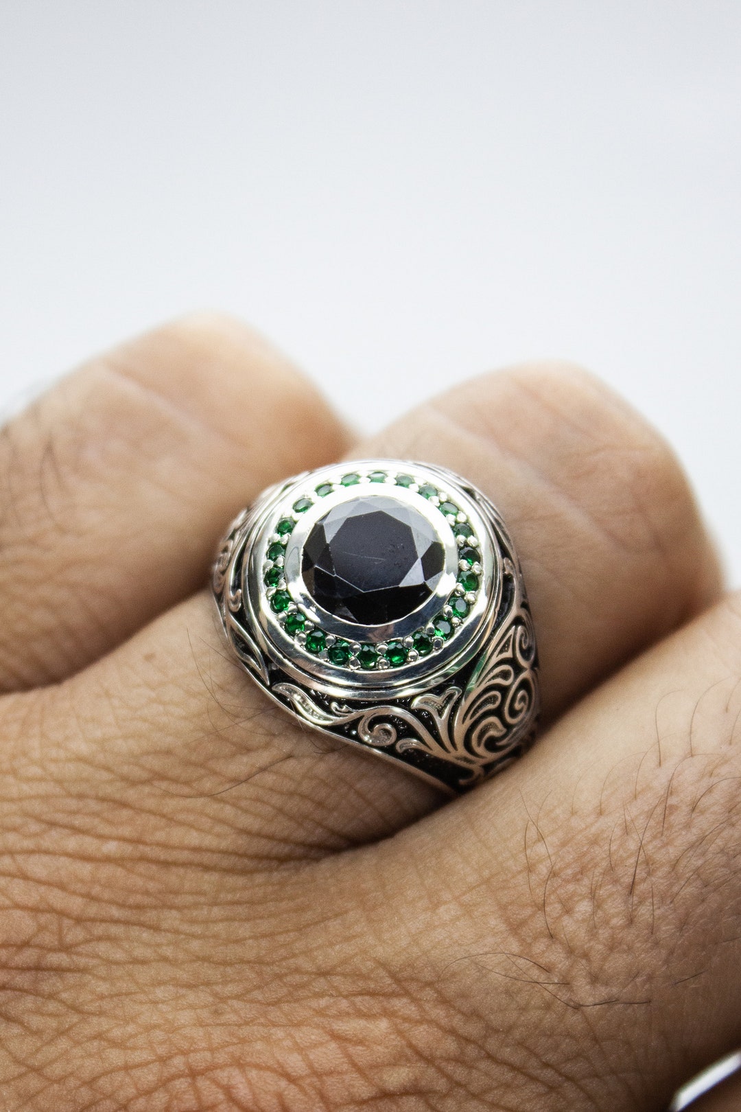 Unique Black Diamond Men Ring, Signet Rings, Diamond Man Ring, Black ...