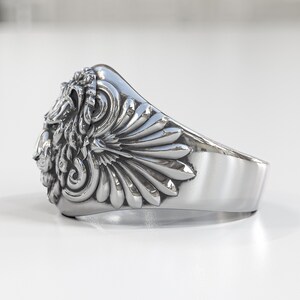 Men's Sterling Silver Lion Ring, 925 Sterling Silver Jewelry, Signet ...