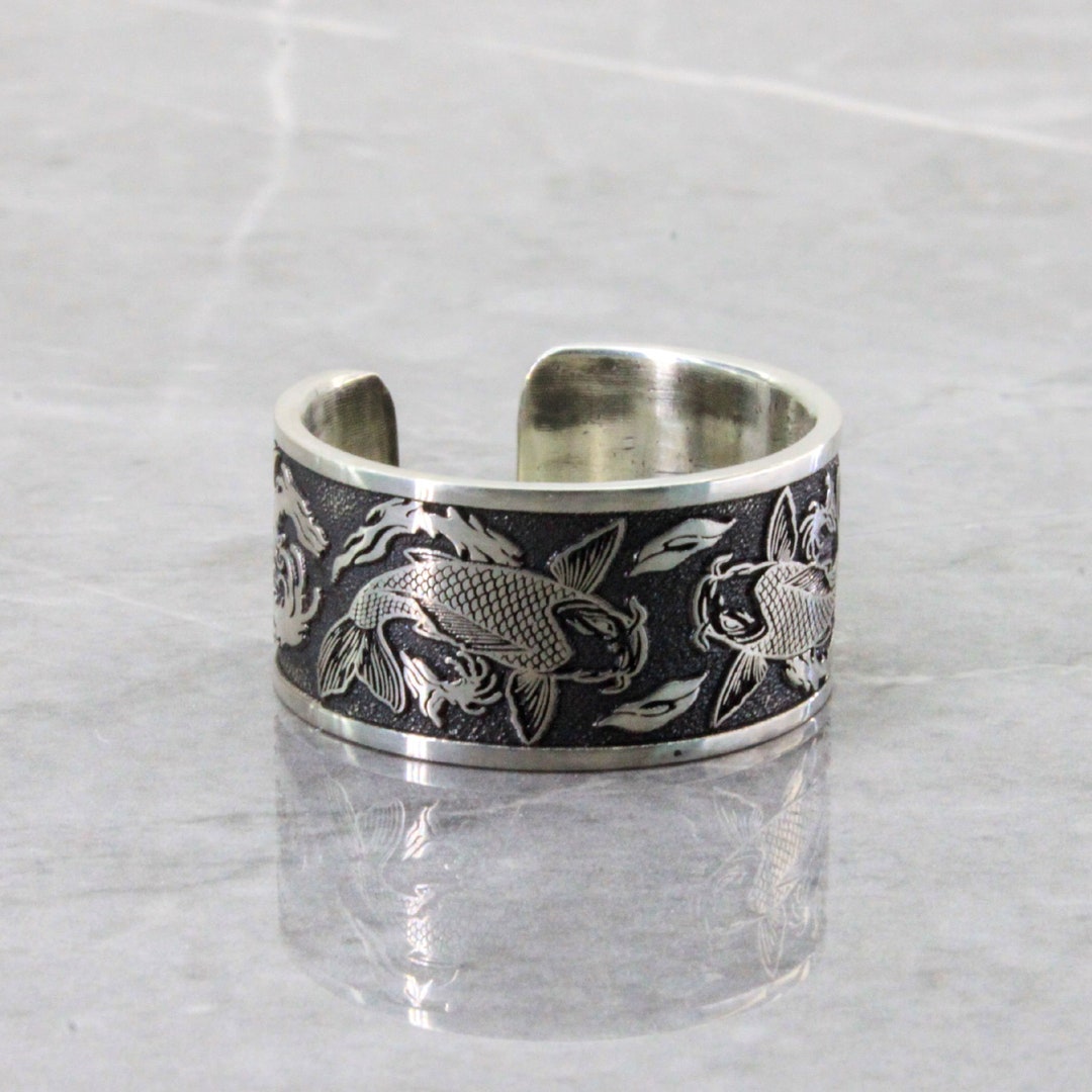 Mens Ring, ORIGINAL Koi Fish Ring, Koi Ring, Fish Ring, Sterling Silver ...