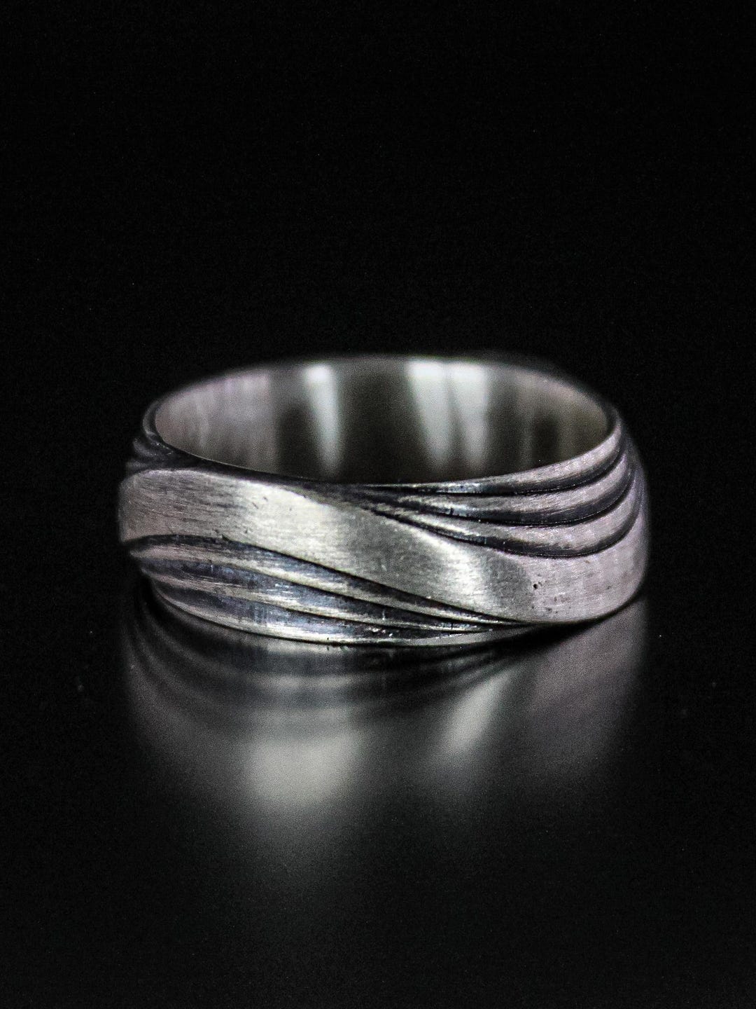 Handmade Sterling Silver Men Band Ring, Stylish Men Wedding Ring ...