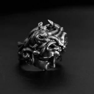 Ring for Men, Greek Mythology Ring, Medusa Gothic Ring, Wounded Medusa ...