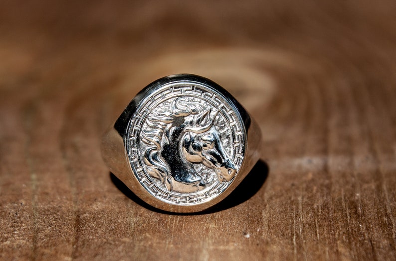 Silver Horse Ring Unisex Equestrian Ring Animal Ring Made of | Etsy