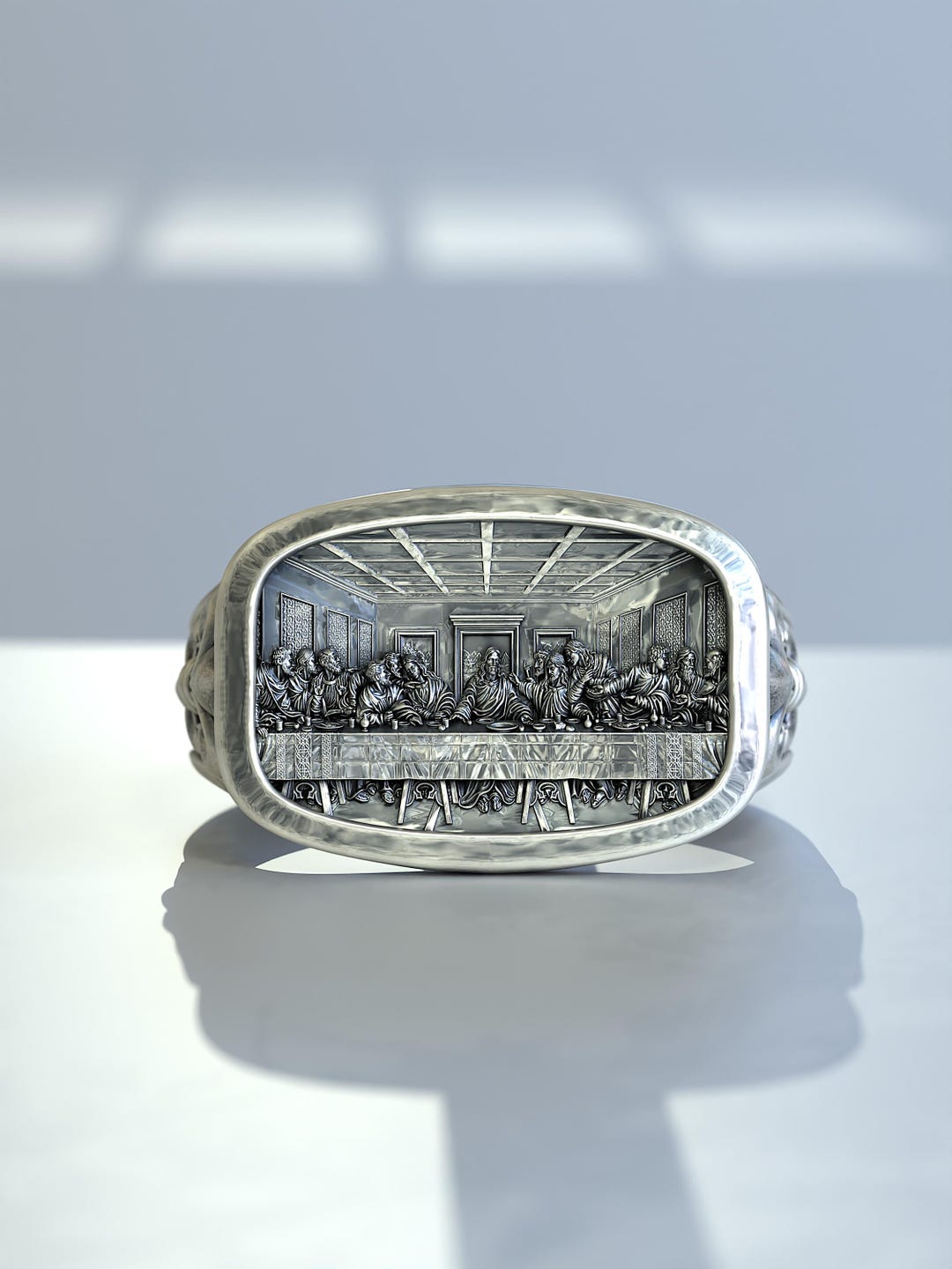 The Last Supper Signet Ring for Men in Sterling Silver Matt Finish - Etsy