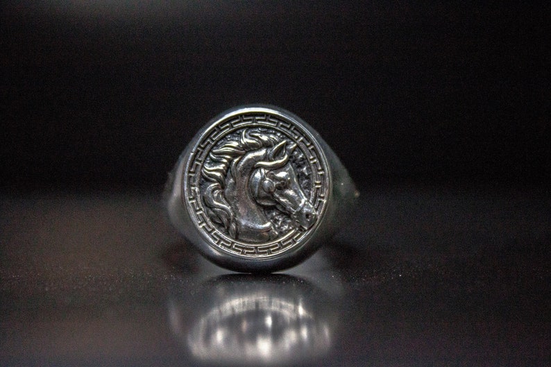 Silver Horse Ring Unisex Equestrian Ring Animal Ring Made of | Etsy