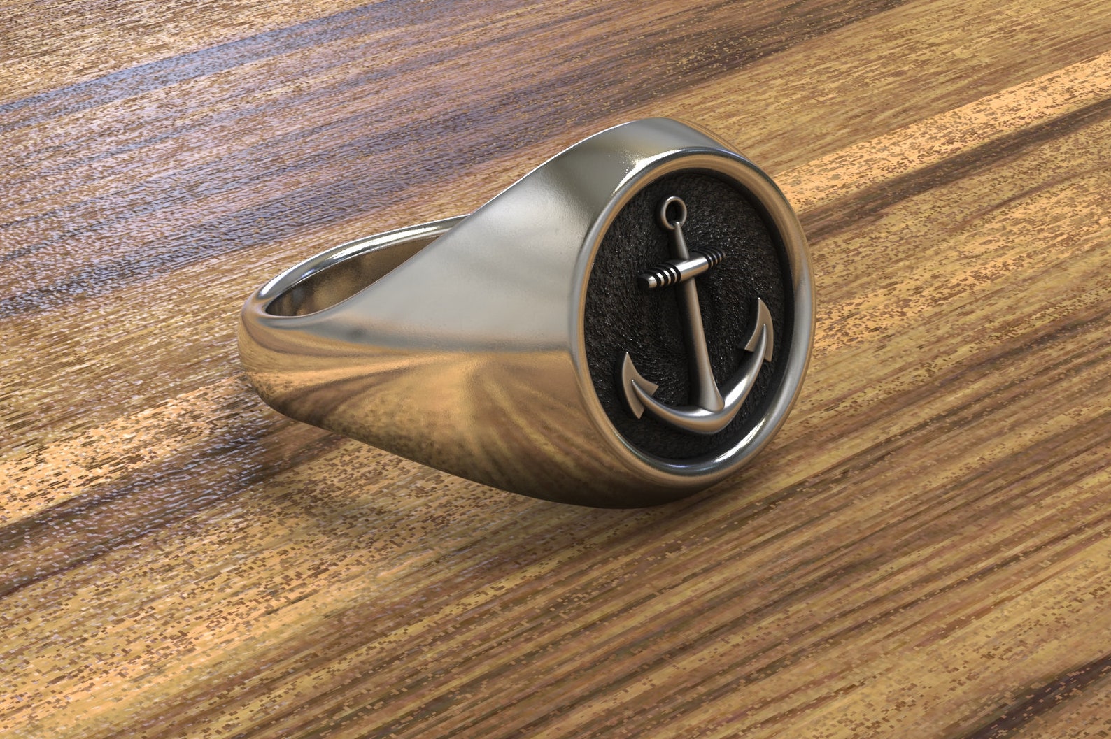 Signet Ring Nautical Anchor Ring Confortable and Strong | Etsy