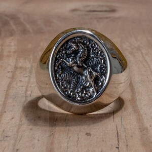 Silver Horse Ring, Unisex Equestrian Ring, Animal Ring Made of Pure ...