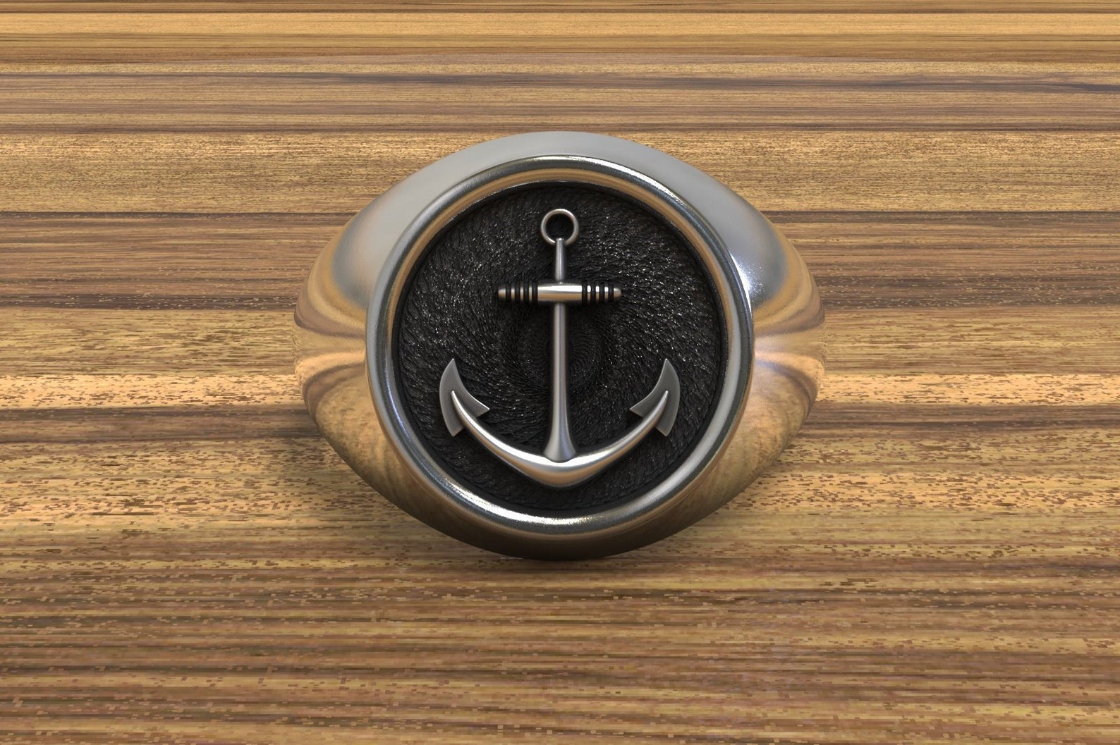 Signet Ring Nautical Anchor Ring Confortable and Strong | Etsy