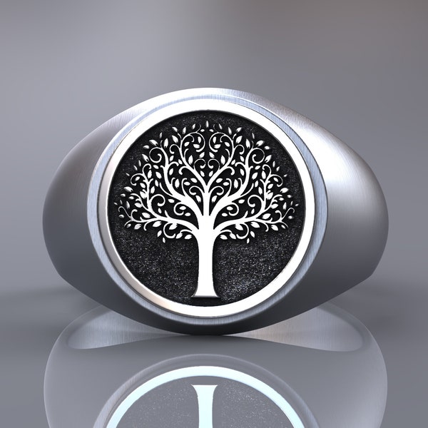 Tree Signet Ring - Etsy