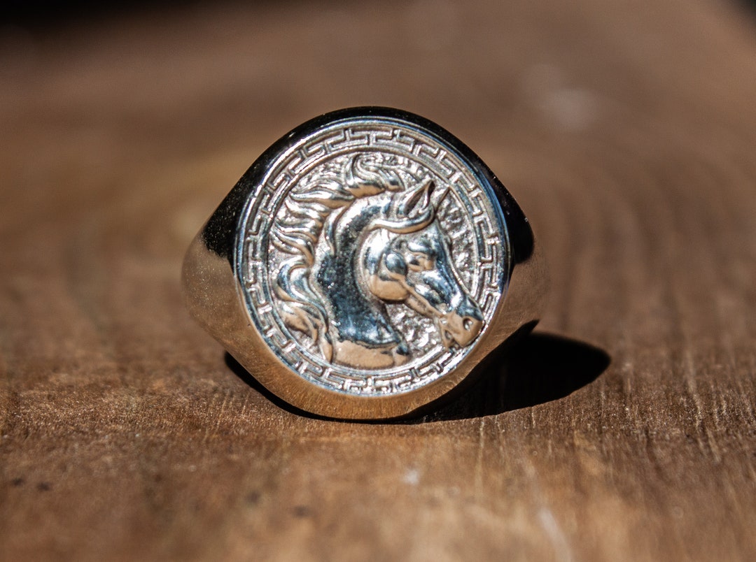 Silver Horse Ring, Unisex Equestrian Ring, Animal Ring Made of Pure ...