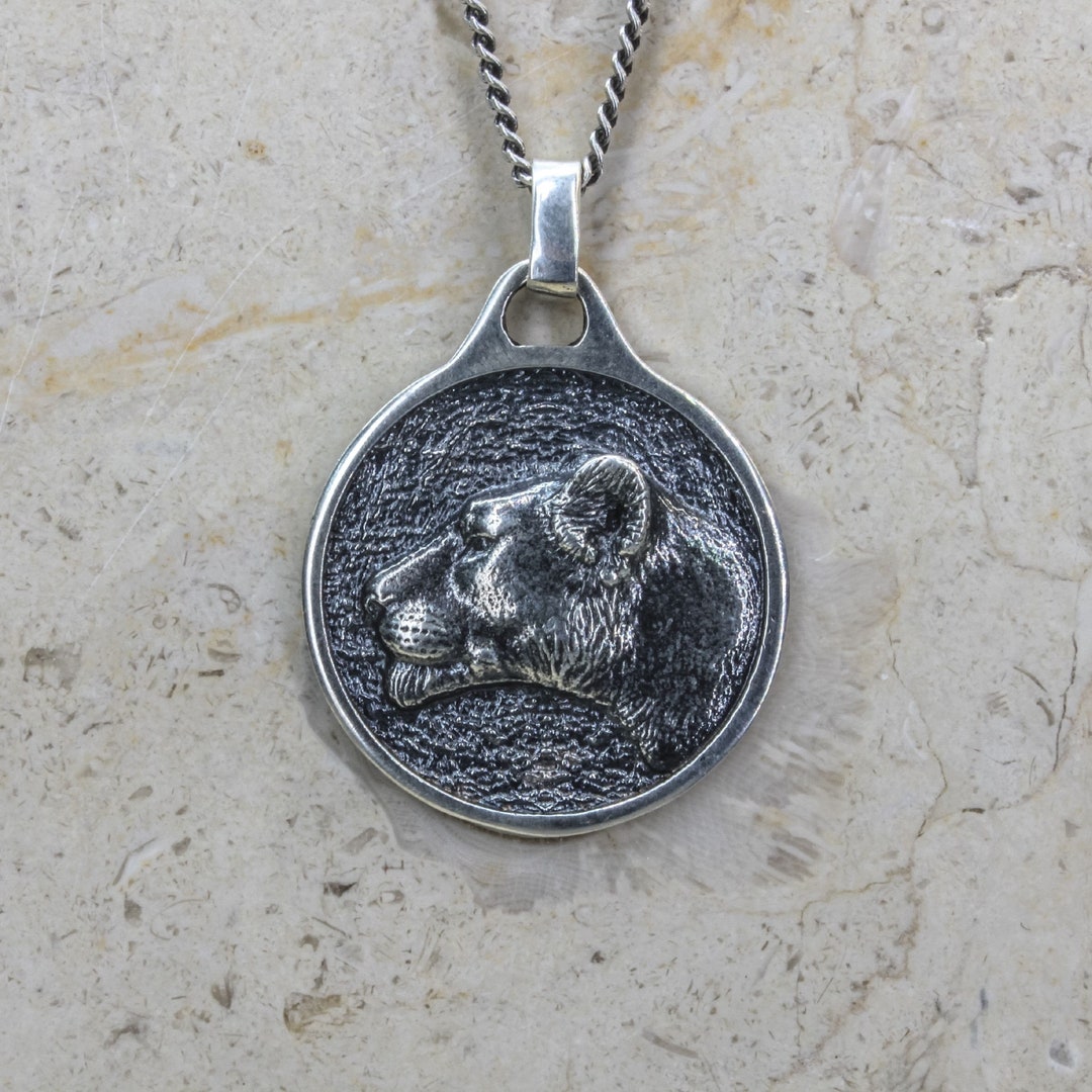 Lioness Necklace, Silver Lioness, Lioness Head Pendant Made of Sterling ...