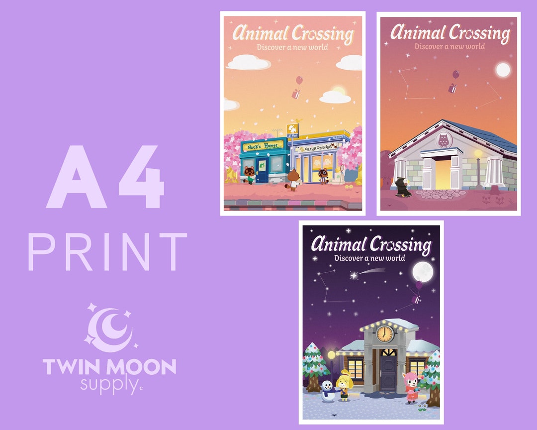 Animal Crossing Inspired A4 Art Prints - Etsy