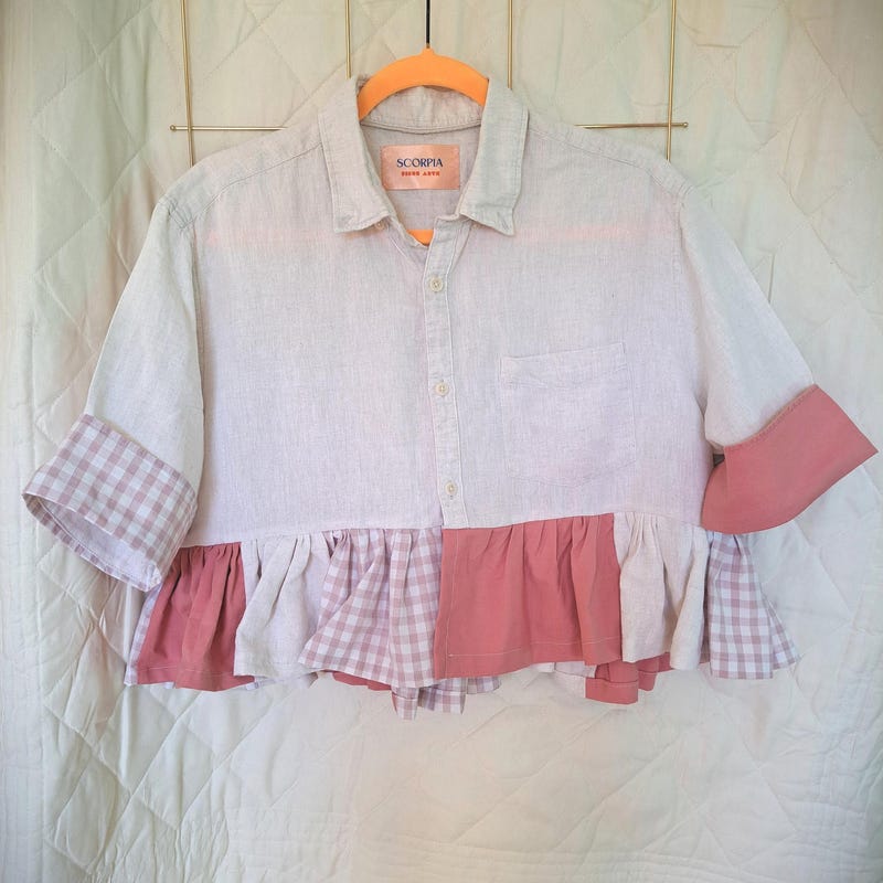 Upcycle Ruffle Shirt - Etsy UK