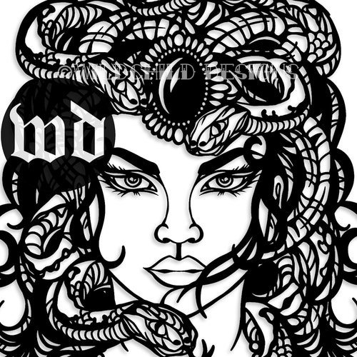 Medusa Paper Cutting Template Personal Use Tattoo Style - Etsy