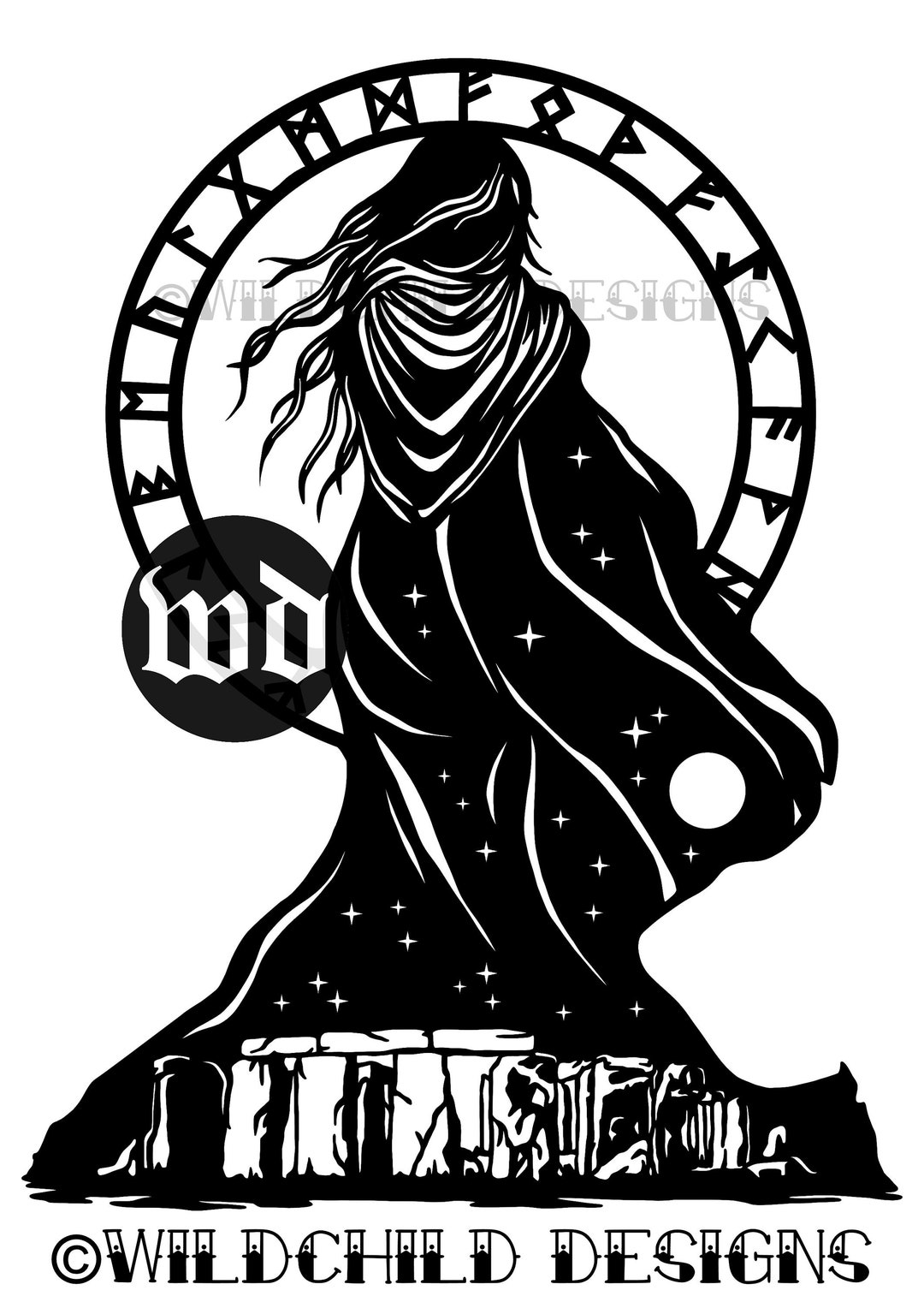 Lady of Stonehenge Papercutting Template, Vinyl Template, Personal Use ...