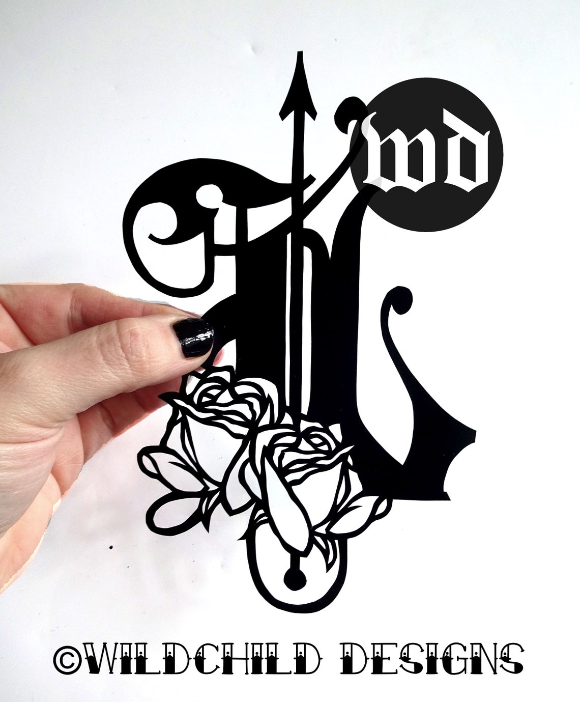 Gothic Alphabet With Roses A-Z Papercutting Templates Vinyl | Etsy