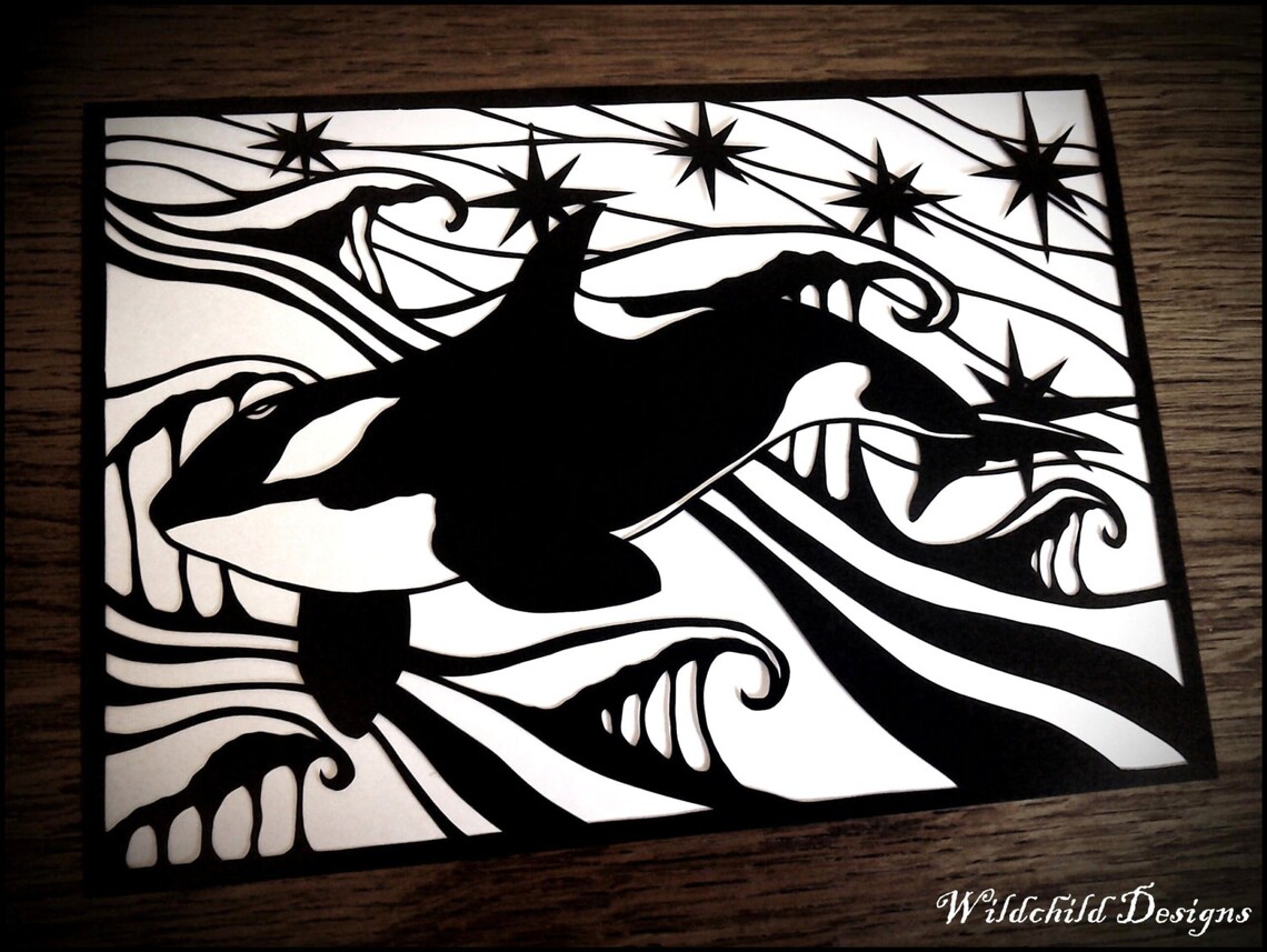 Orca The Killer Whale Paper Cutting Template Personal Use | Etsy