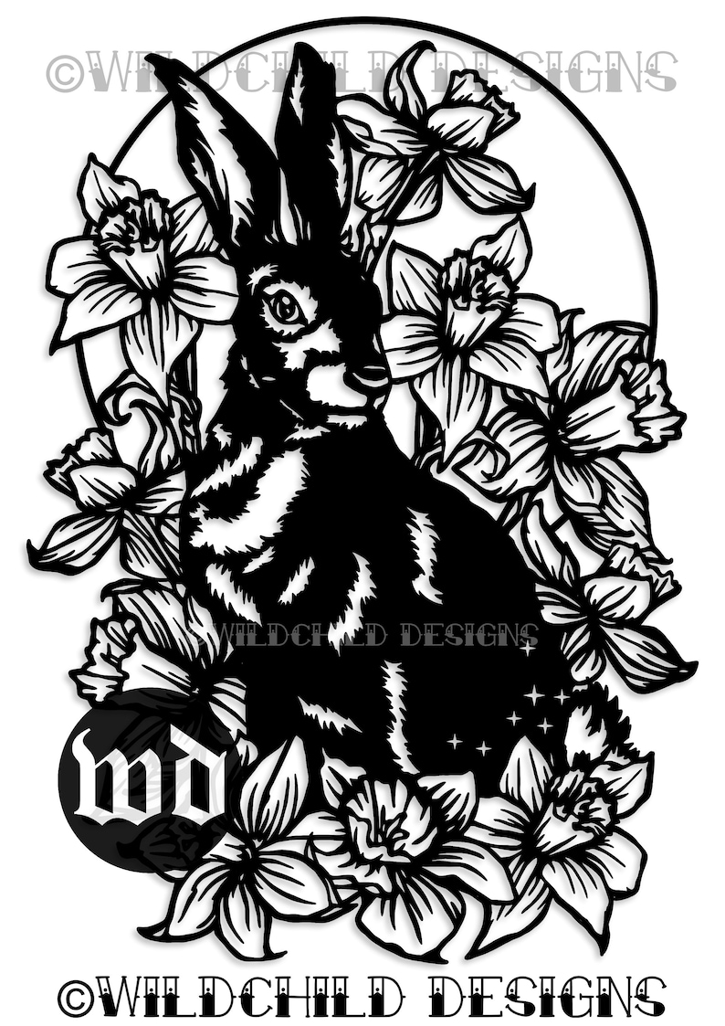 Spring Hare Papercutting Template Personal Use Vinyl - Etsy