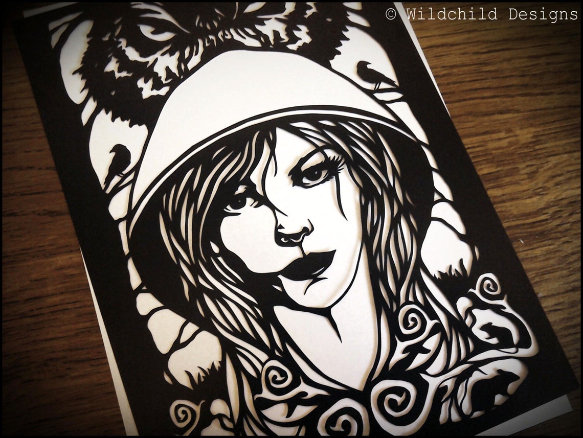 Little Red Riding Hood Paper Cutting Template Personal Use - Etsy UK