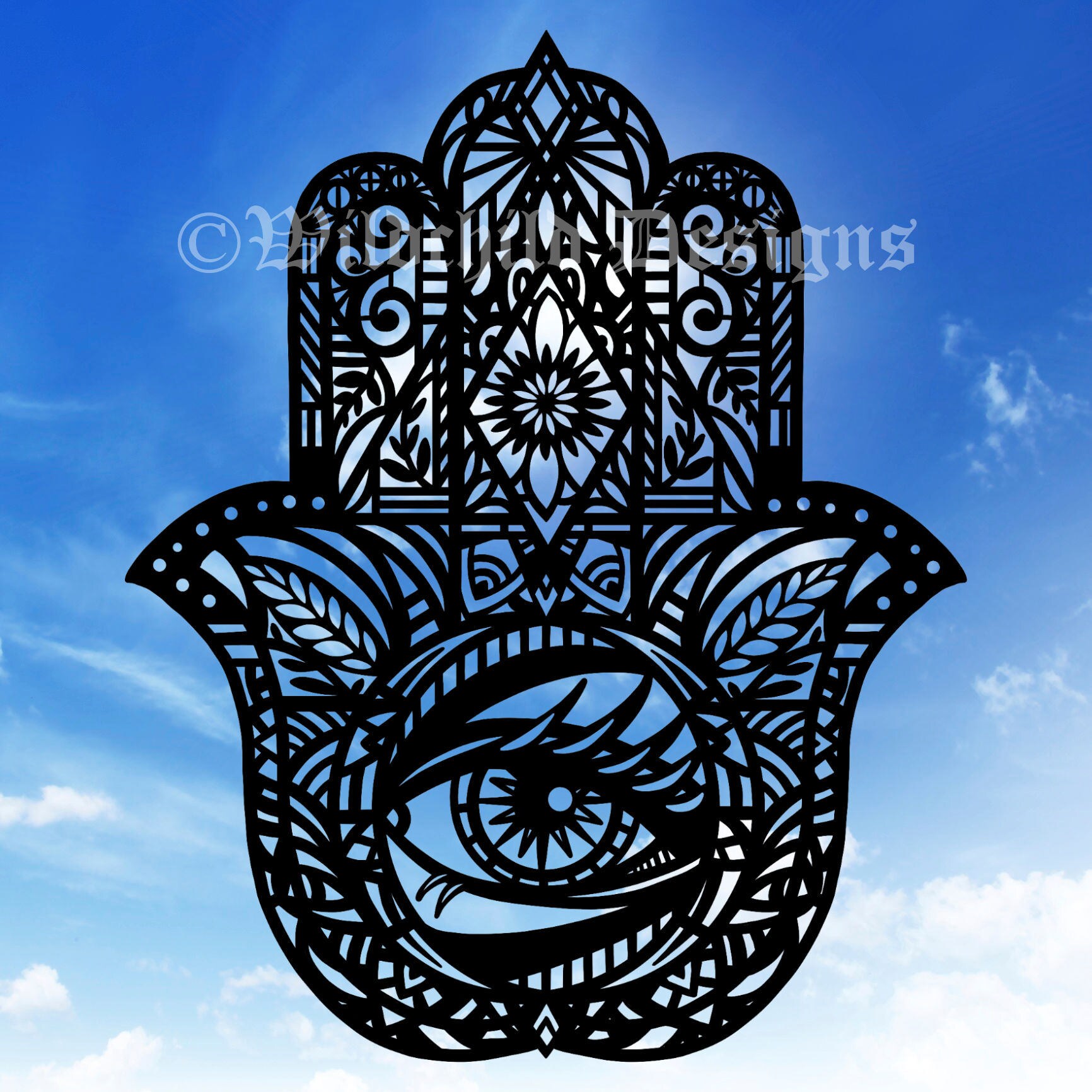 Hamsa Amulet Paper Cutting Template Personal Use Vinyl | Etsy