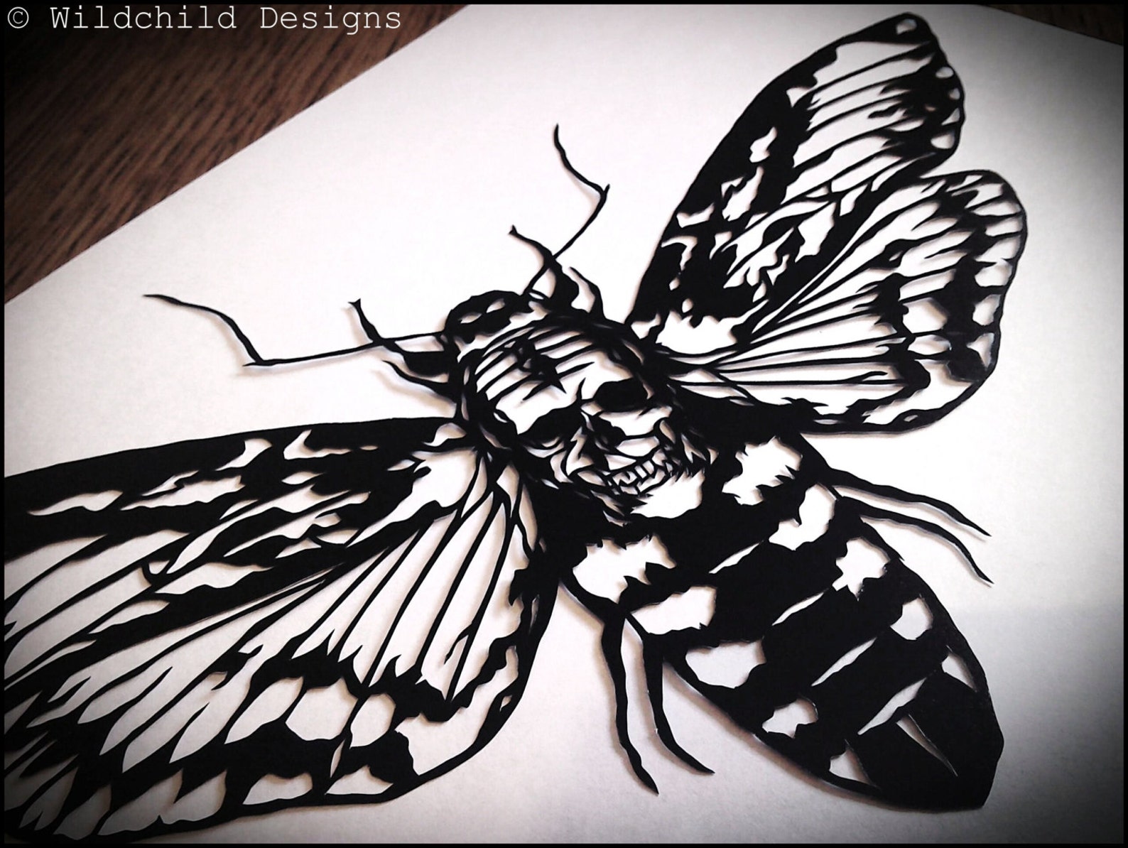 Death's Head Moth Paper Cutting Template Personal Use - Etsy Canada