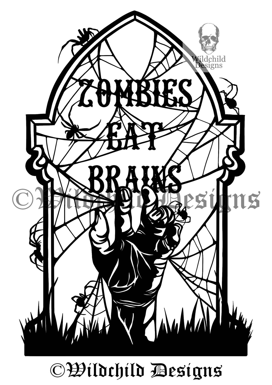 Zombies Eat Brains Paper Cutting Template, Personal Use, Vinyl Template ...