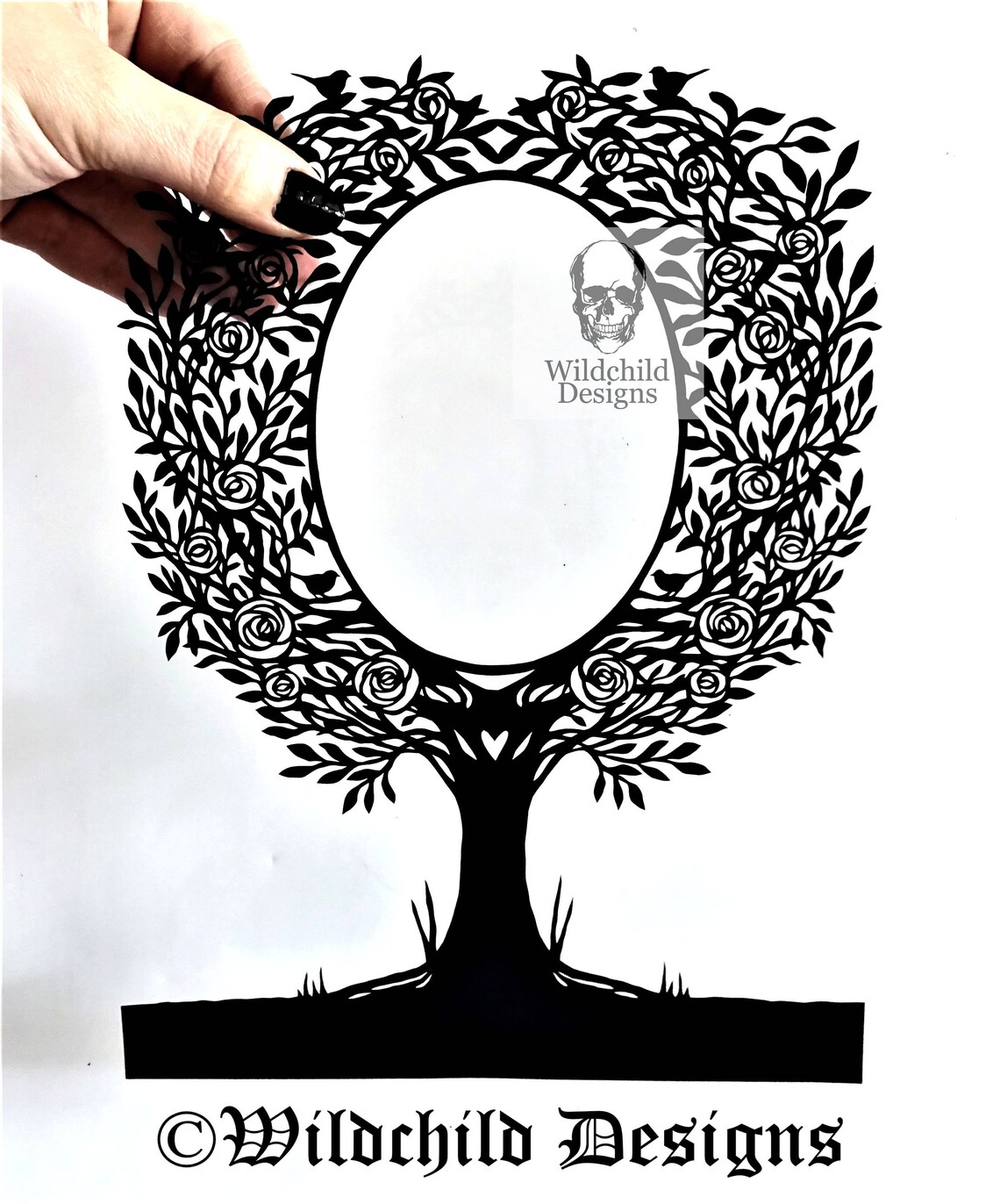 Rose Tree Frame Paper Cutting Template Personal Use Vinyl - Etsy UK