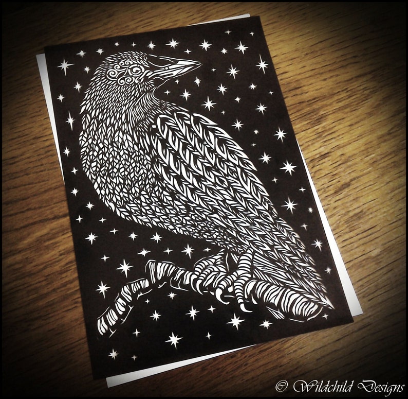 Bertramus Mortimer Raven Papercutting Template Vinyl | Etsy