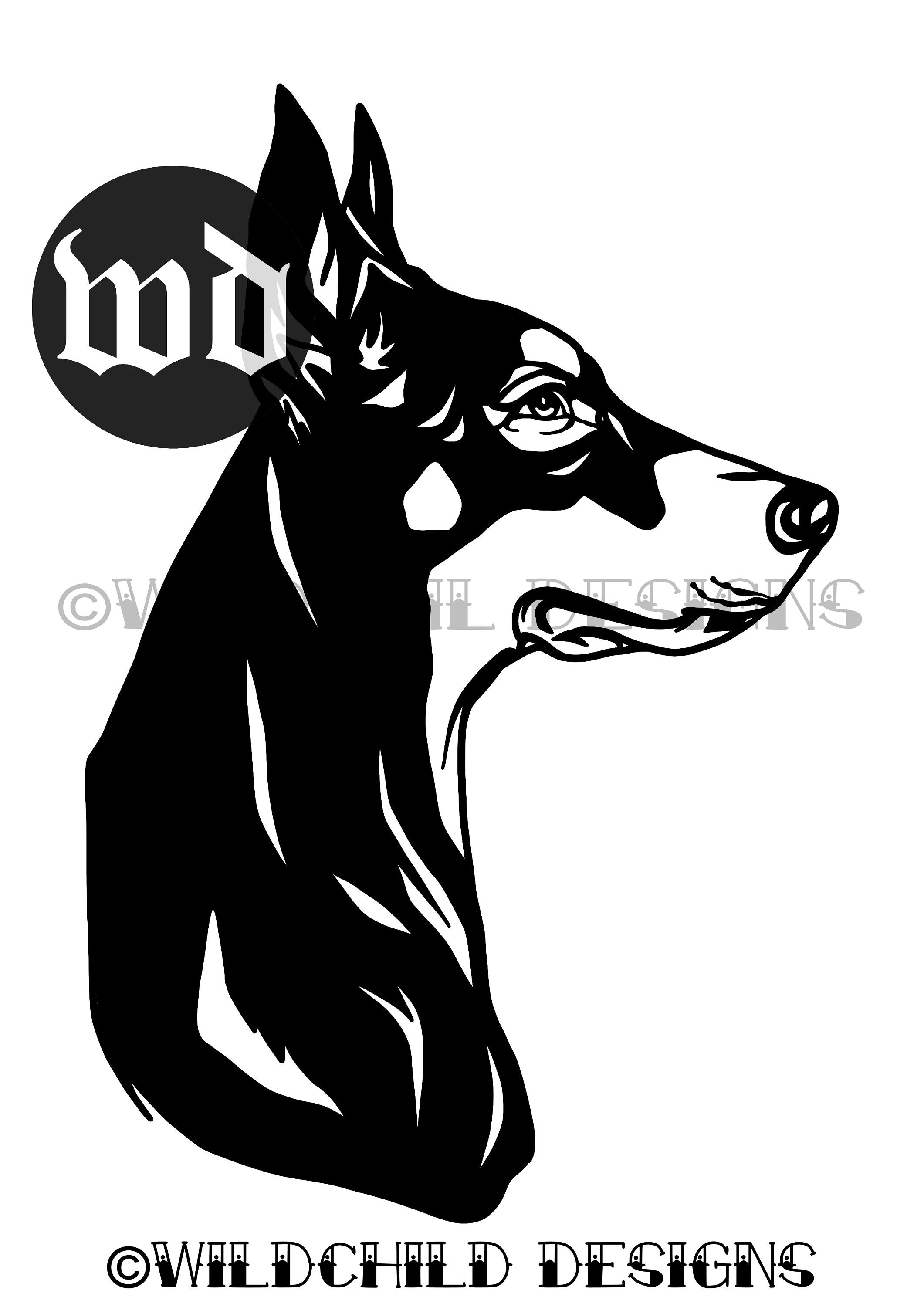 Doberman Papercutting Template, Vinyl Template, SVG JPEG, Personal Use ...