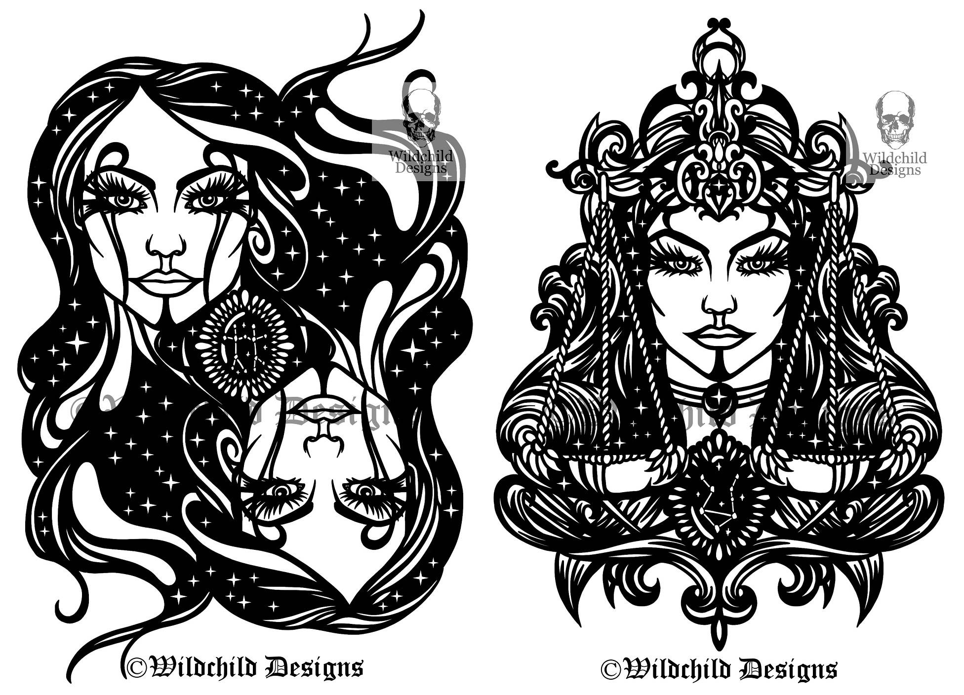 12 X Zodiac Themed Paper Cutting Templates, Commercial Use Templates ...
