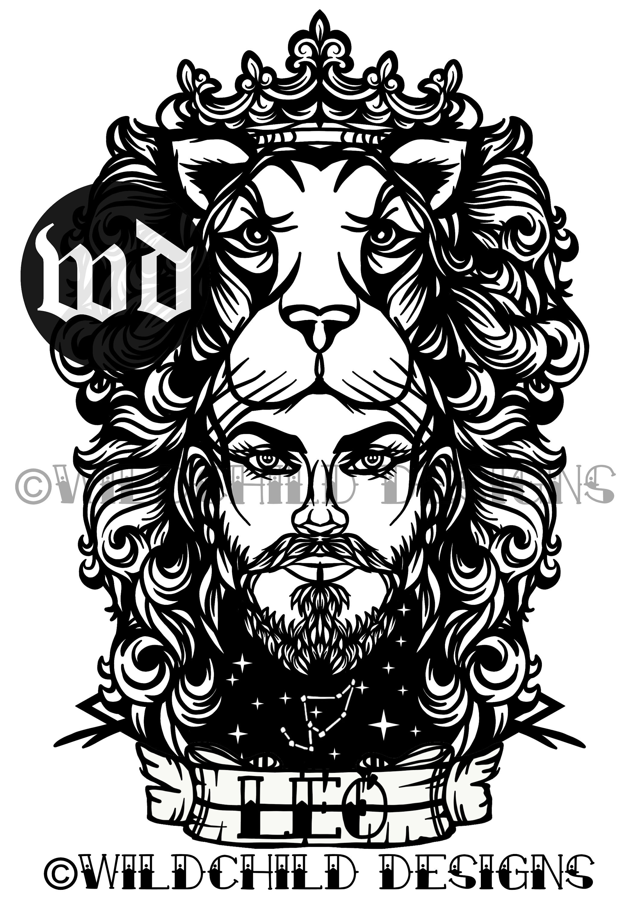 Lion Leo Man Papercutting Template Vinyl Template SVG JPEG - Etsy UK