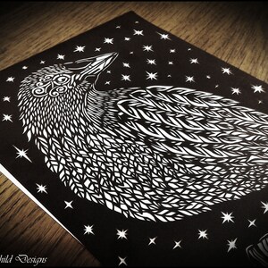 Bertramus Mortimer Raven Papercutting Template, Vinyl Template ...