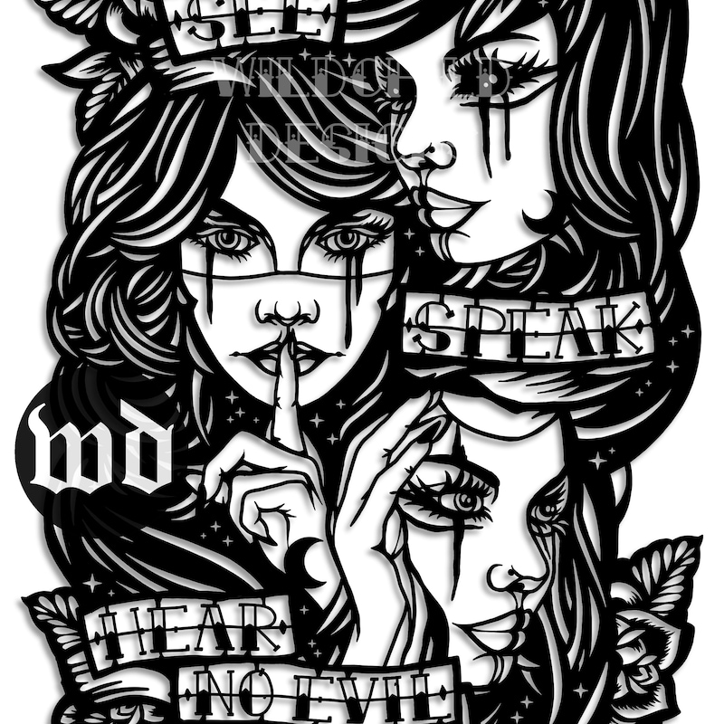Hear No Evil Speak No Evil See No Evil Tattoos - Etsy