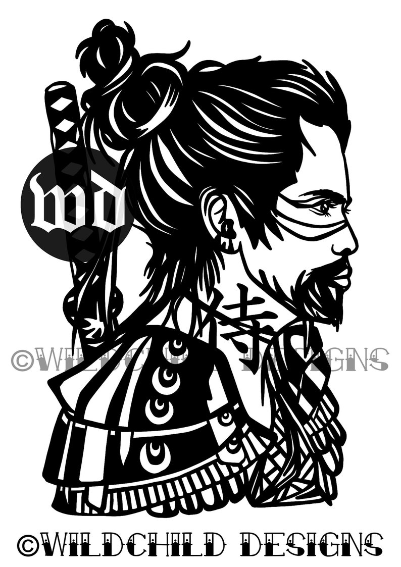 Isamu Japanese Samurai Papercutting Template Vinyl Template - Etsy