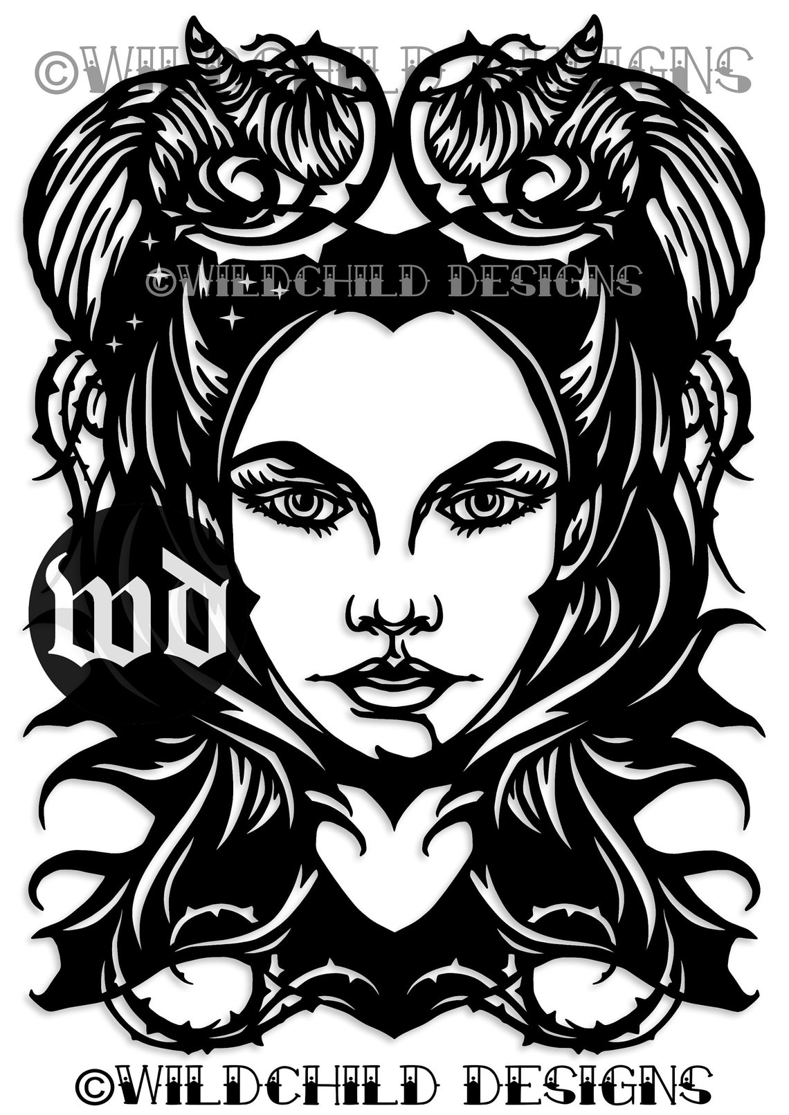 Bramble Queen Papercutting Template Vinyl Template SVG - Etsy