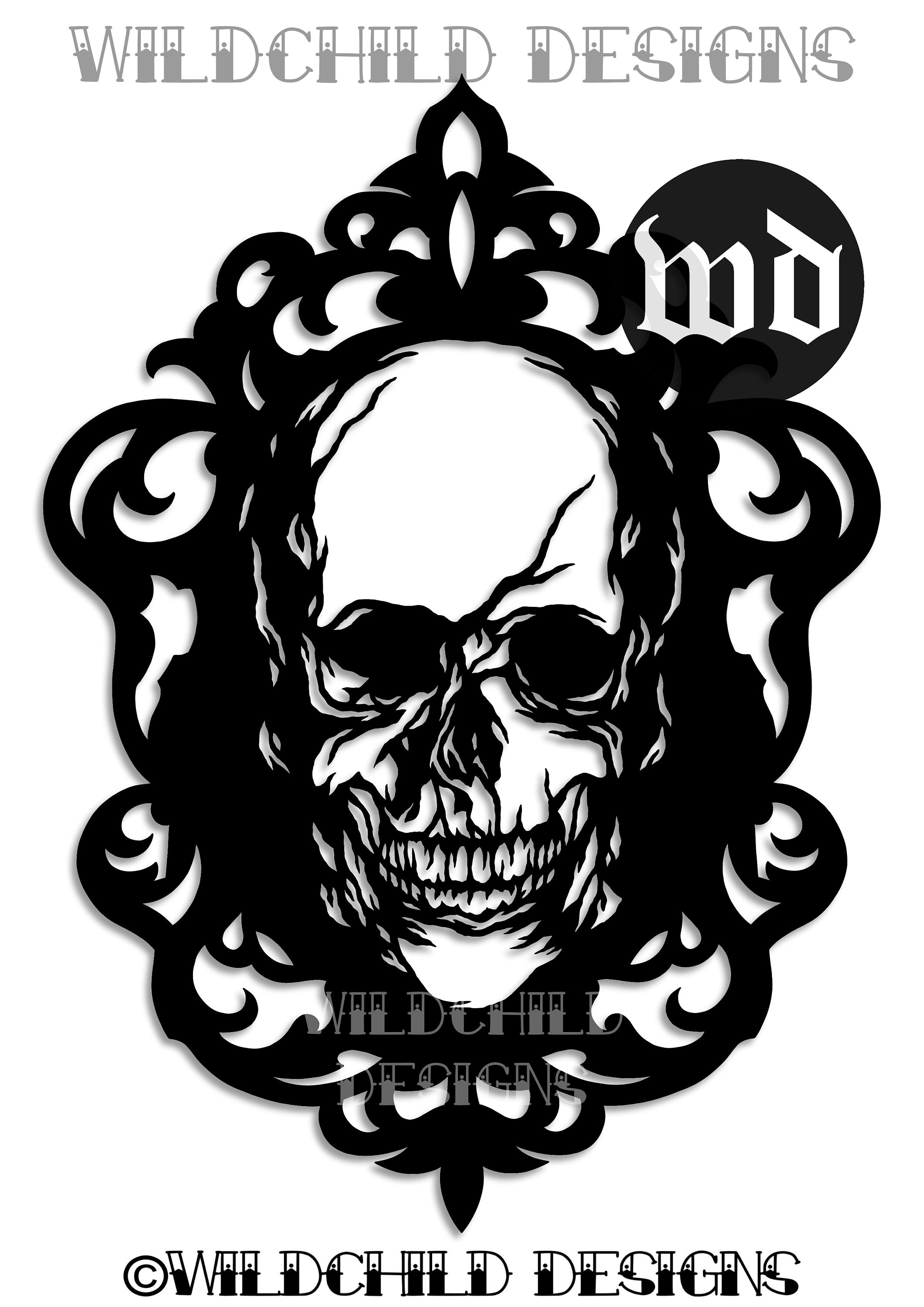 Cameo Skull Papercutting Template, Vinyl, SVG JPEG, Personal Use, SVG ...