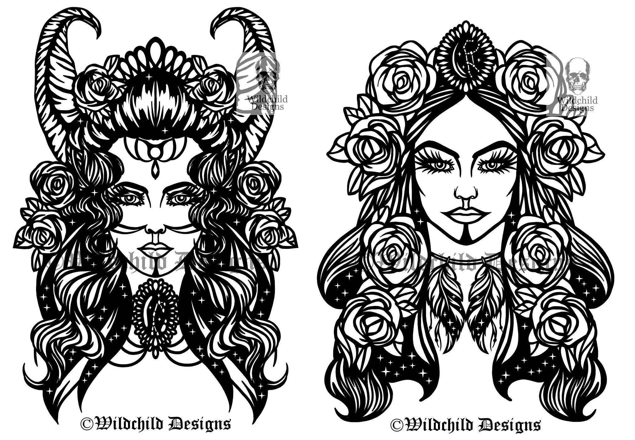12 X Zodiac Themed Paper Cutting Templates, Commercial Use Templates ...