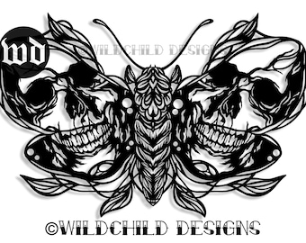 Gothic Moth Svg | Etsy