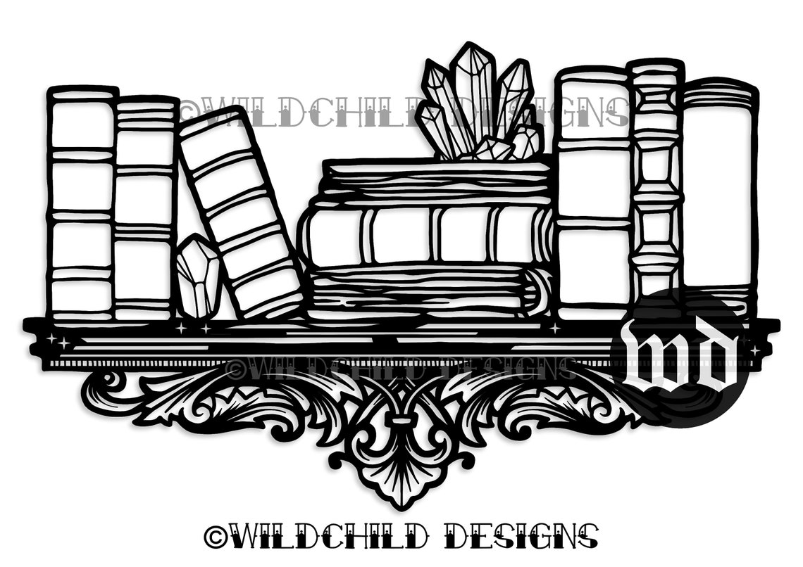Bookshelf Papercutting Template JPEG/SVG Cut File Commercial - Etsy