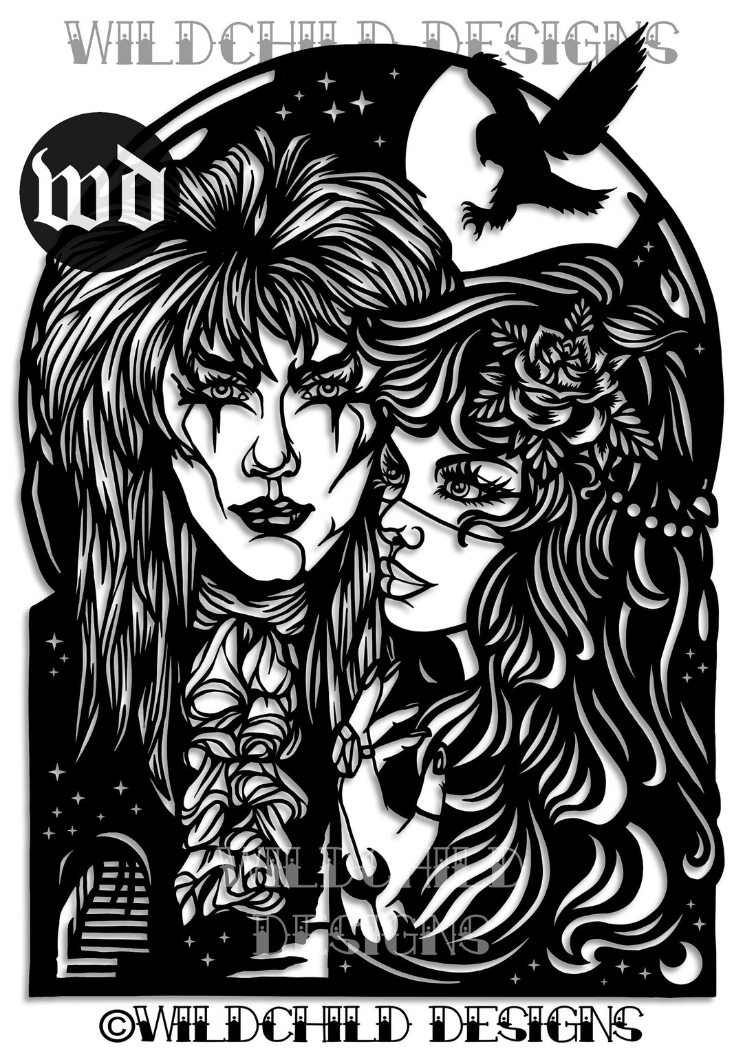 Fantasy Couple Papercutting Template, Vinyl, SVG, JPEG, Commercial Use ...