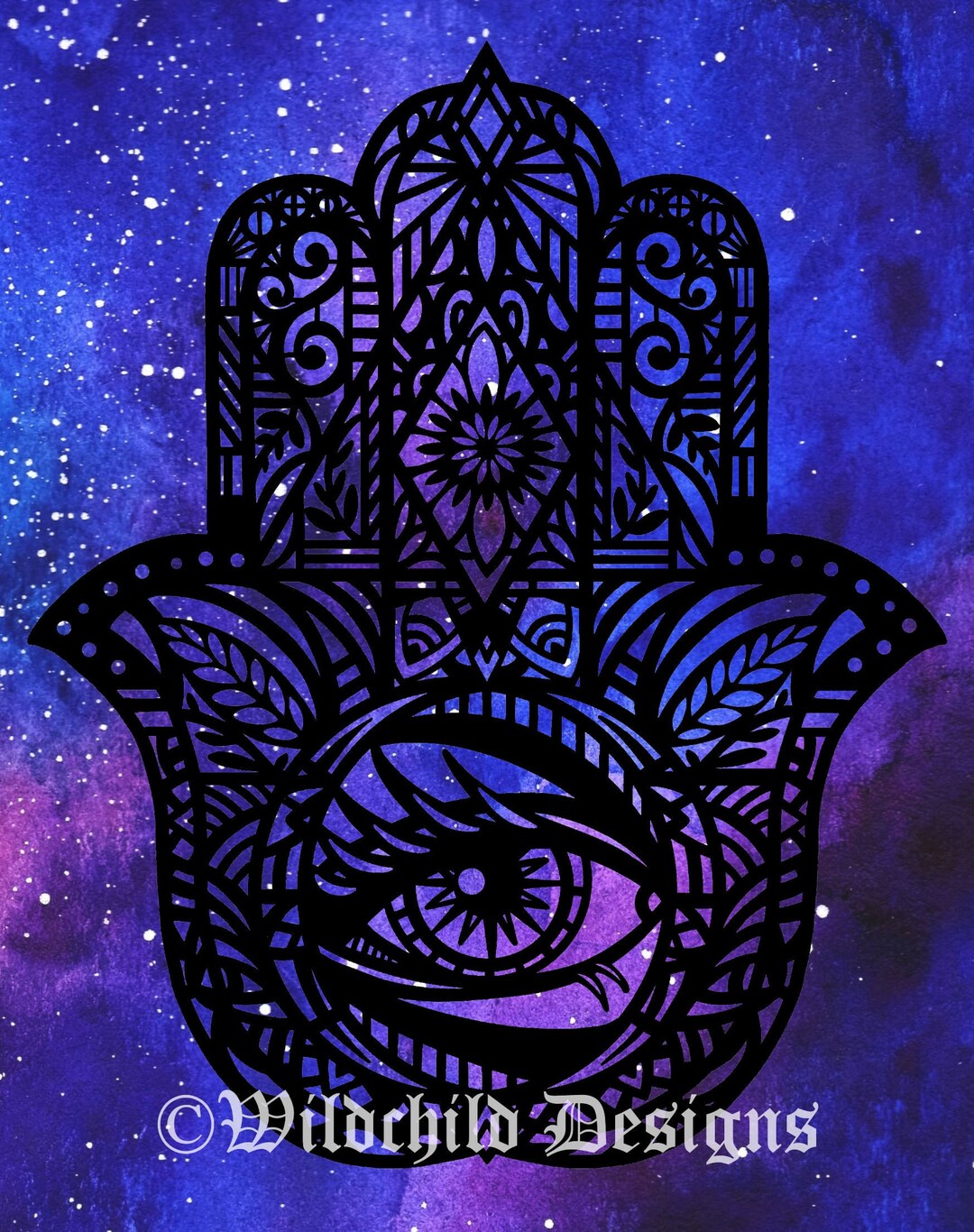 Hamsa Amulet Paper Cutting Template, Personal Use, Vinyl Template, SVG ...