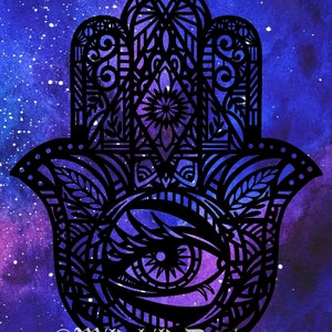 Hamsa Amulet Paper Cutting Template, Personal Use, Vinyl Template, SVG ...
