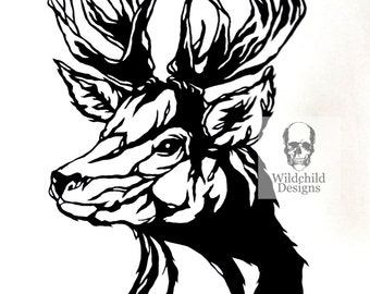 Cameo Stag Paper Cutting Template Personal Use Vinyl | Etsy