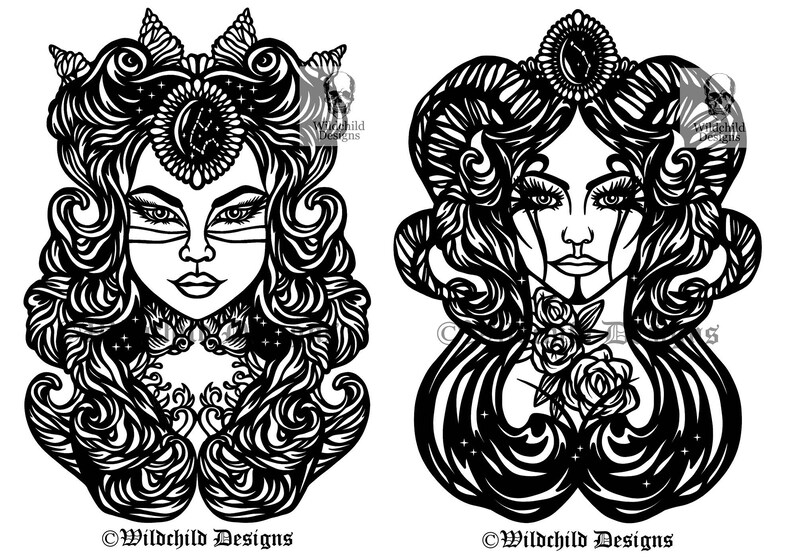 12 X Zodiac Themed Paper Cutting Templates, Commercial Use Templates ...