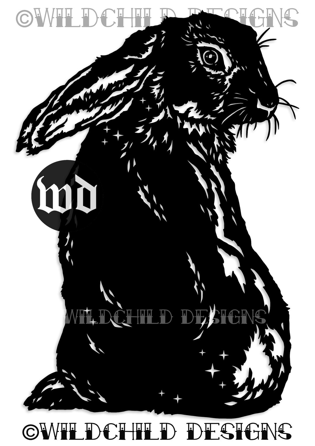Black Hare Papercutting Template, Personal Use, Vinyl Template, SVG ...