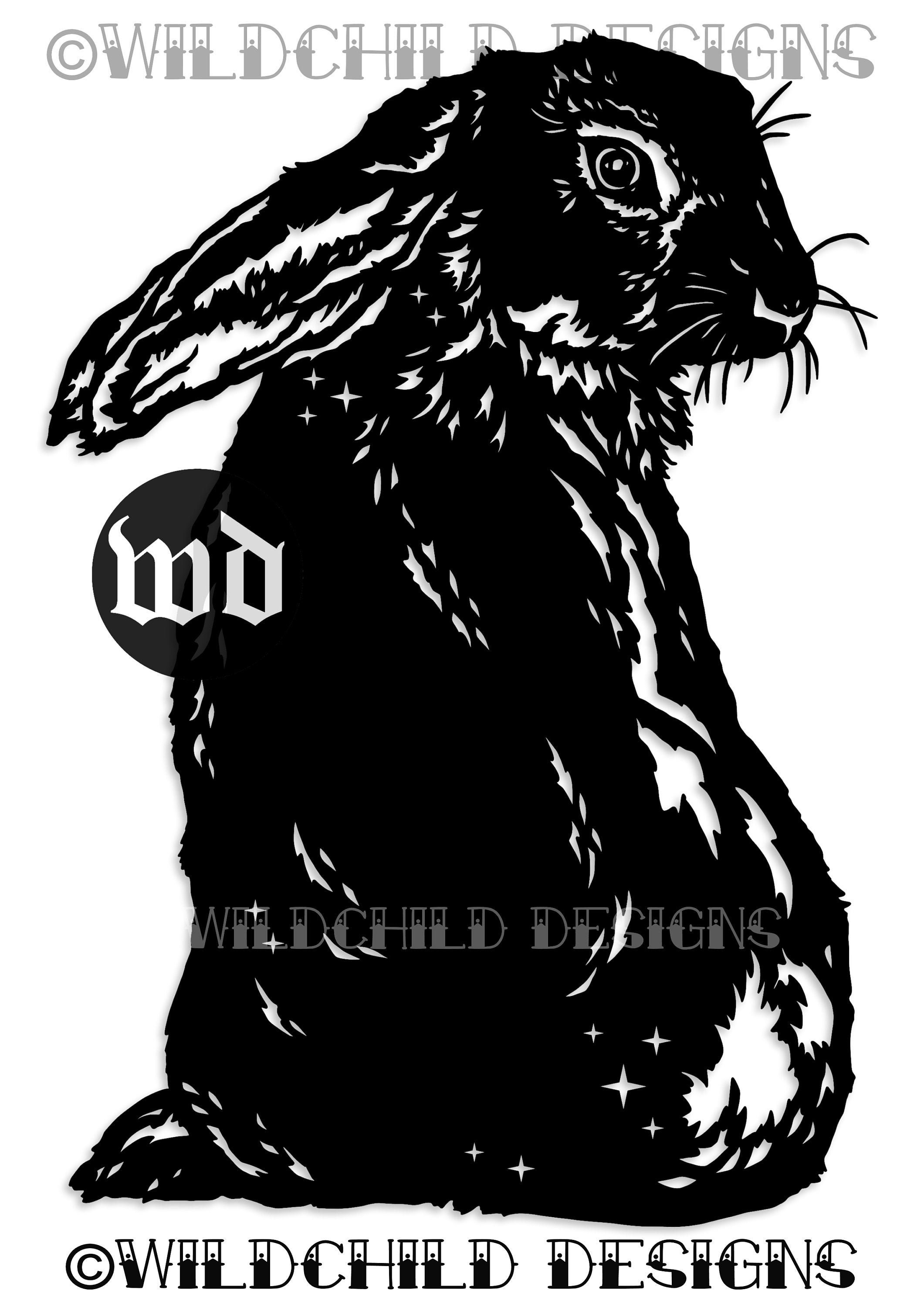 Black Hare Papercutting Template Personal Use Vinyl - Etsy UK