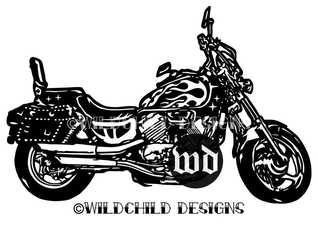 Motorbike Papercutting Template, Vinyl Template, Personal Use Template ...