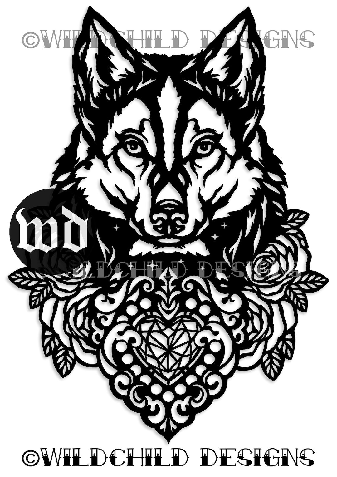 11 X Wolf Head Paper Cutting Templates, Commercial Use Templates ...